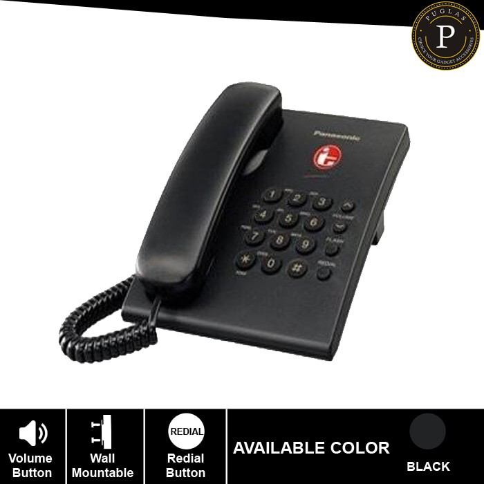 Jual Pesawat Telepon Kabel Panasonic KX-TS505 Telephone Rumah Kantor Indihome - BLACK | Shopee ...