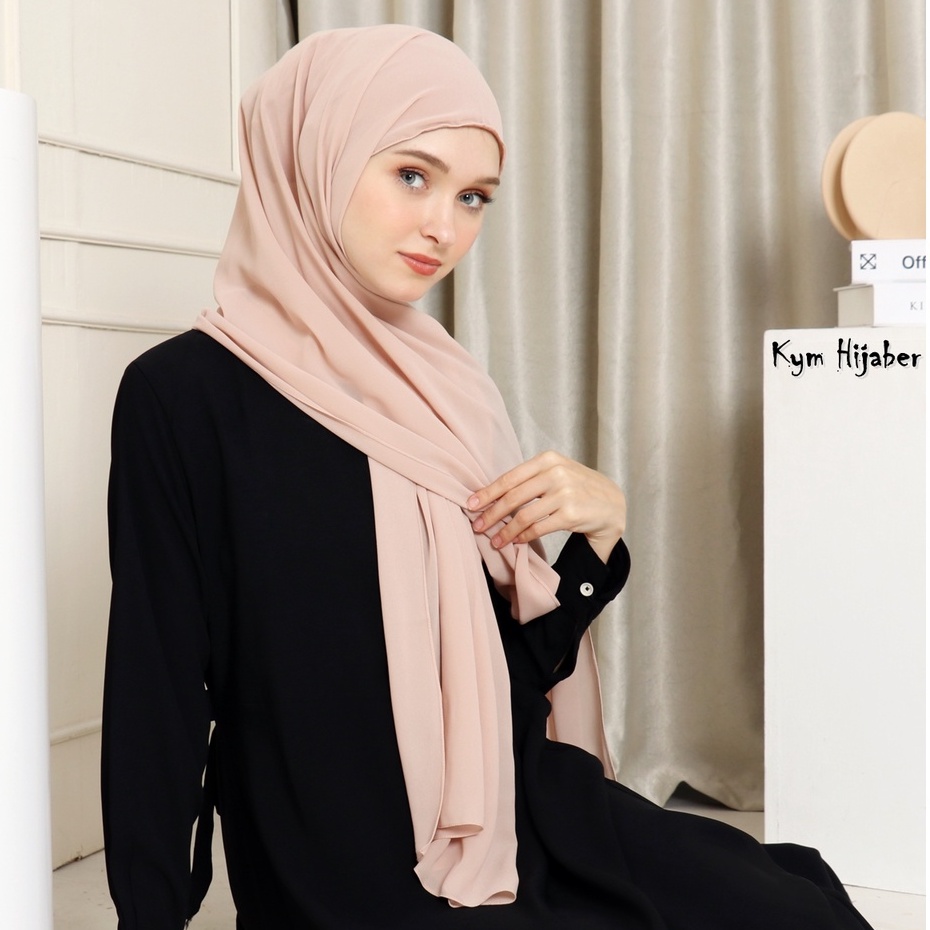 Jual Pashmina Inner 2 in 1 Ceruty Babydoll Premium | Shopee Indonesia