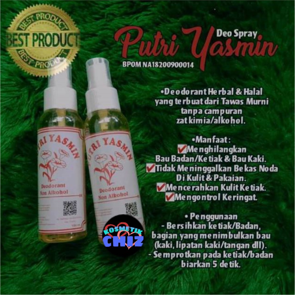 Jual PUTRI YASMIN Deodoran Tawas Cair Spray BPOM 100ml | Shopee Indonesia
