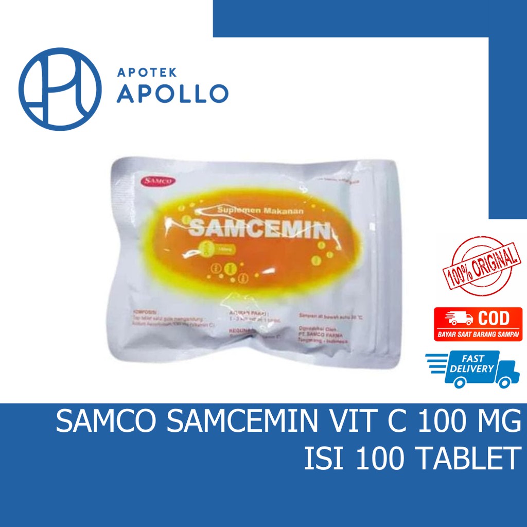 Jual SAMCO SAMCEMIN VITAMIN C 100 MG ISI 100 TABLET | Shopee Indonesia