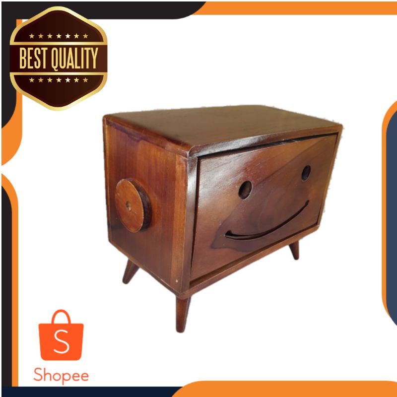 Jual Tempat Tisu kayu jati Danbo Smile Natural | Shopee Indonesia