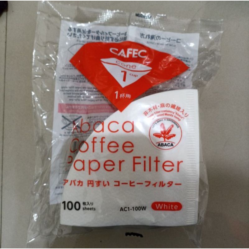 Jual CAFEC ABACA V60 01 STYLE PAPER FILTER WHITE 100 lembar AC1-100W ...