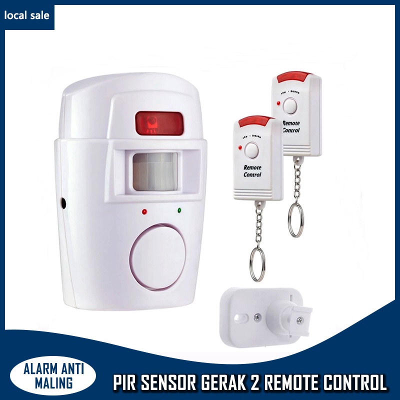 Jual Alarm Anti Maling Keamanan Rumah jarak jauh inframerah 2 Remote ...