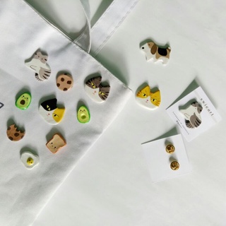 Jual Cat Handmade Air Dry Clay Pins with Glossy Finish | Bros ...