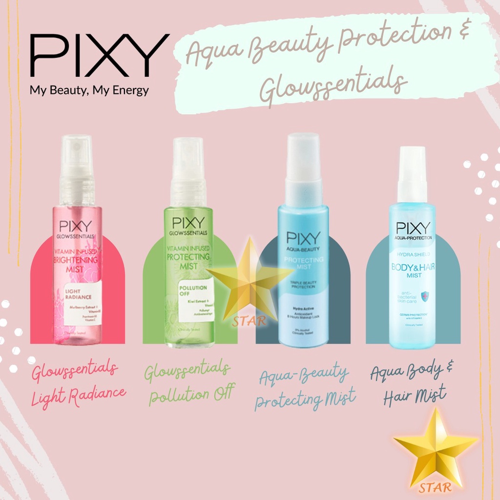 Jual ORIGINAL Pixy Aqua Face Mist / Glowssentials Vitamin Infused Light ...