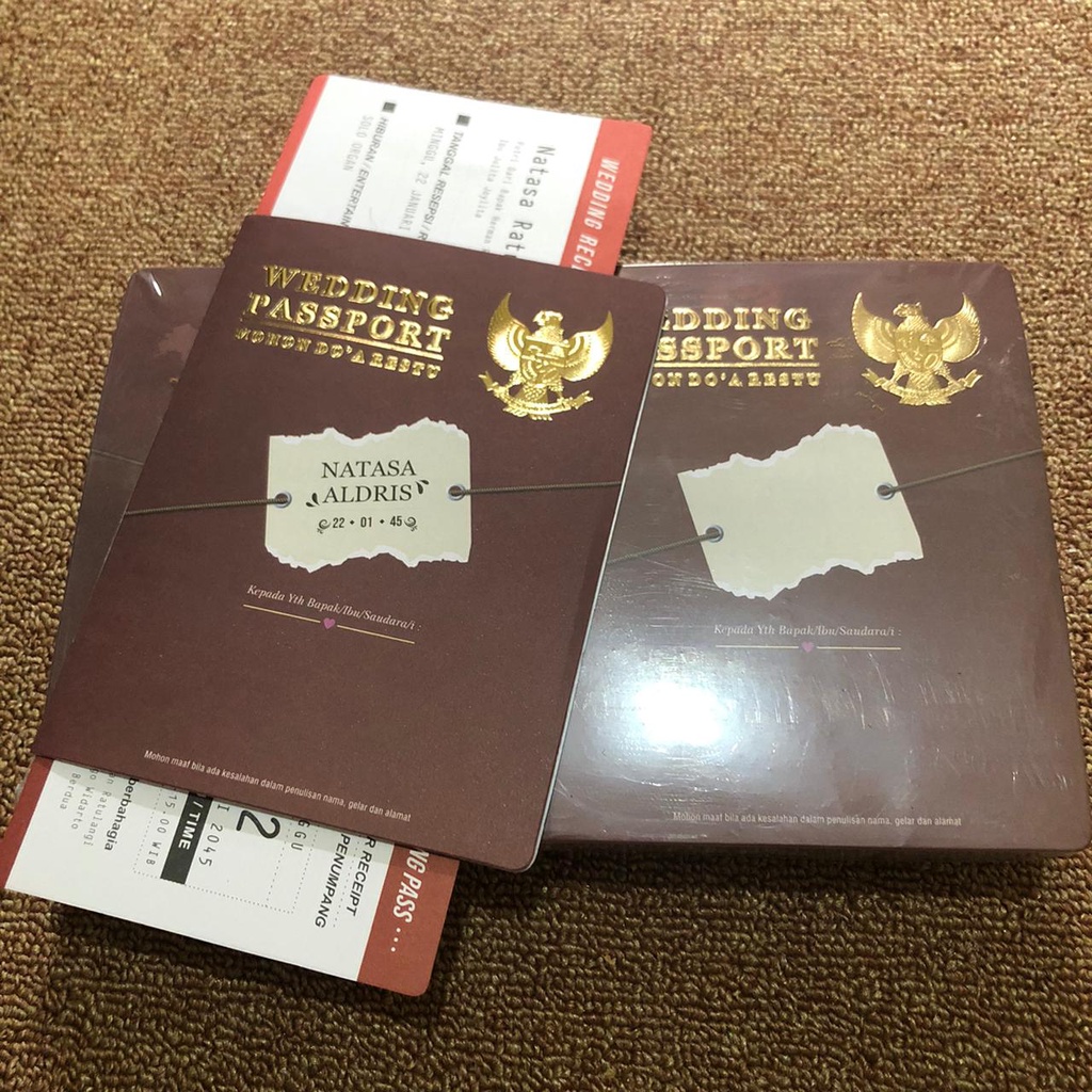 Jual Blangko Undangan Java Wedding Passport JV 02 GOLD Per Lembar Tanpa ...