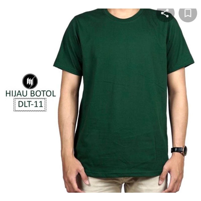 Jual kaos polos hijau botol / kaos polosan hijau army / kaos polos ...