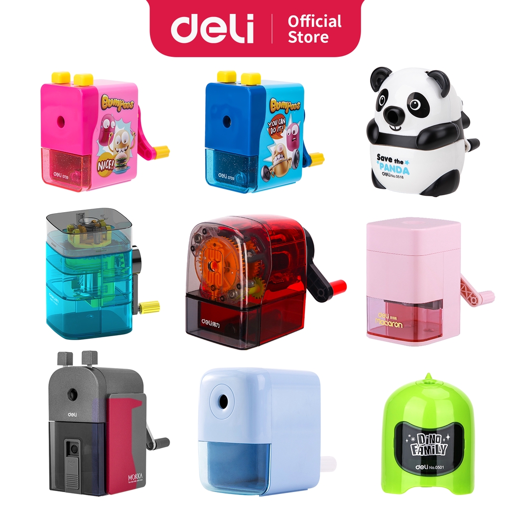 Deli Rotary Sharpener / Rautan Putar Pensil dengan Pisau Tajam Anti ...