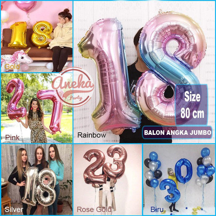 Jual Balon Angka Jumbo ukuran 80 Cm / Balon Foil Angka Besar / balon ... Jual Balon Angka Jumbo ukuran 80 Cm / Balon Foil Angka Besar / balon ...