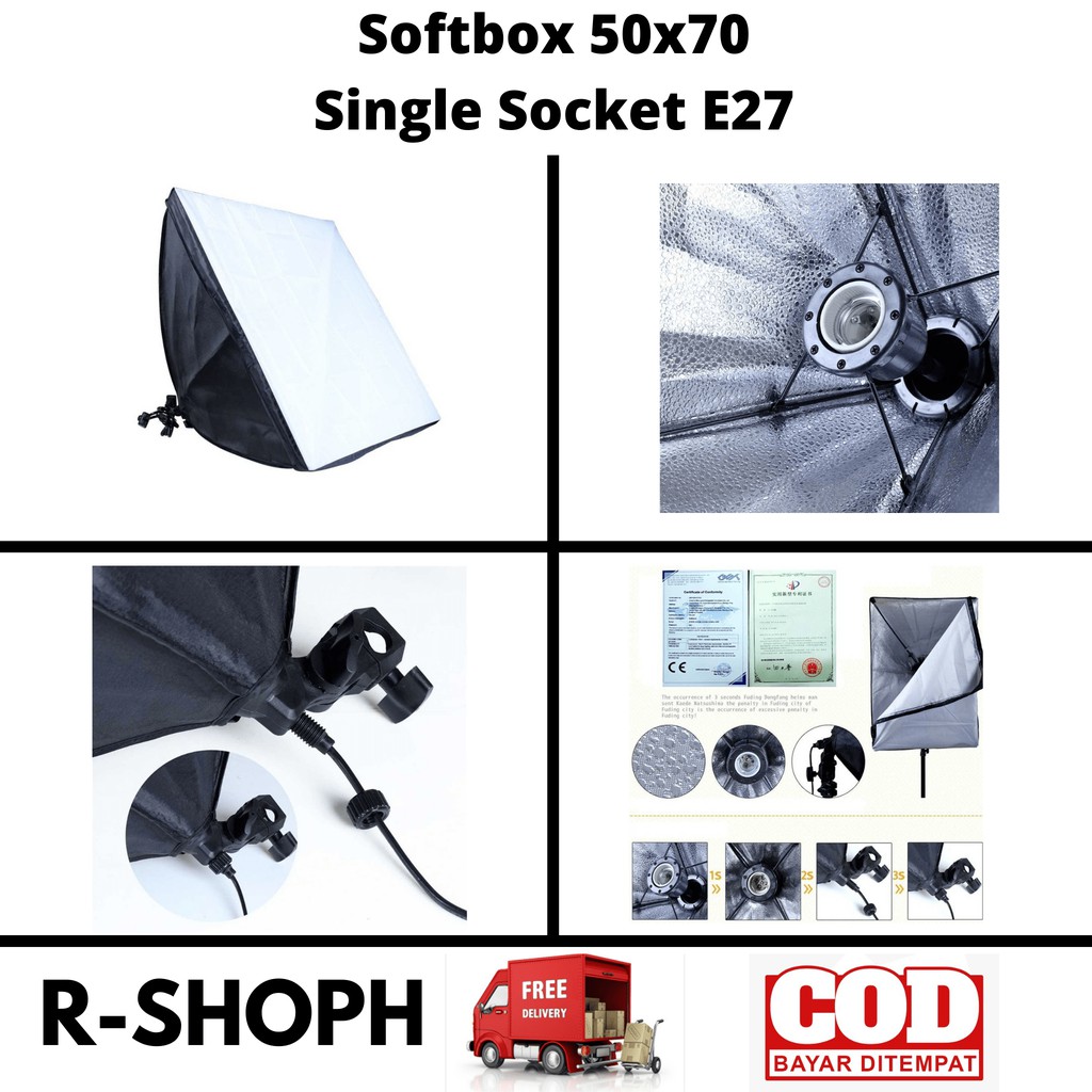 Jual Lampu Payung Softbox TaffSTUDIO Single Socket E27 Ukuran 50x50 50x70 60x60 | Shopee Indonesia