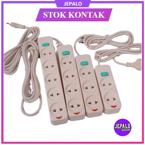 Jual Stop kontak 2 lobang 3 lobang 4 lobang 5 lobang Kabel 3 meter / Stok kontak 2/3/4/5 Lubang ...