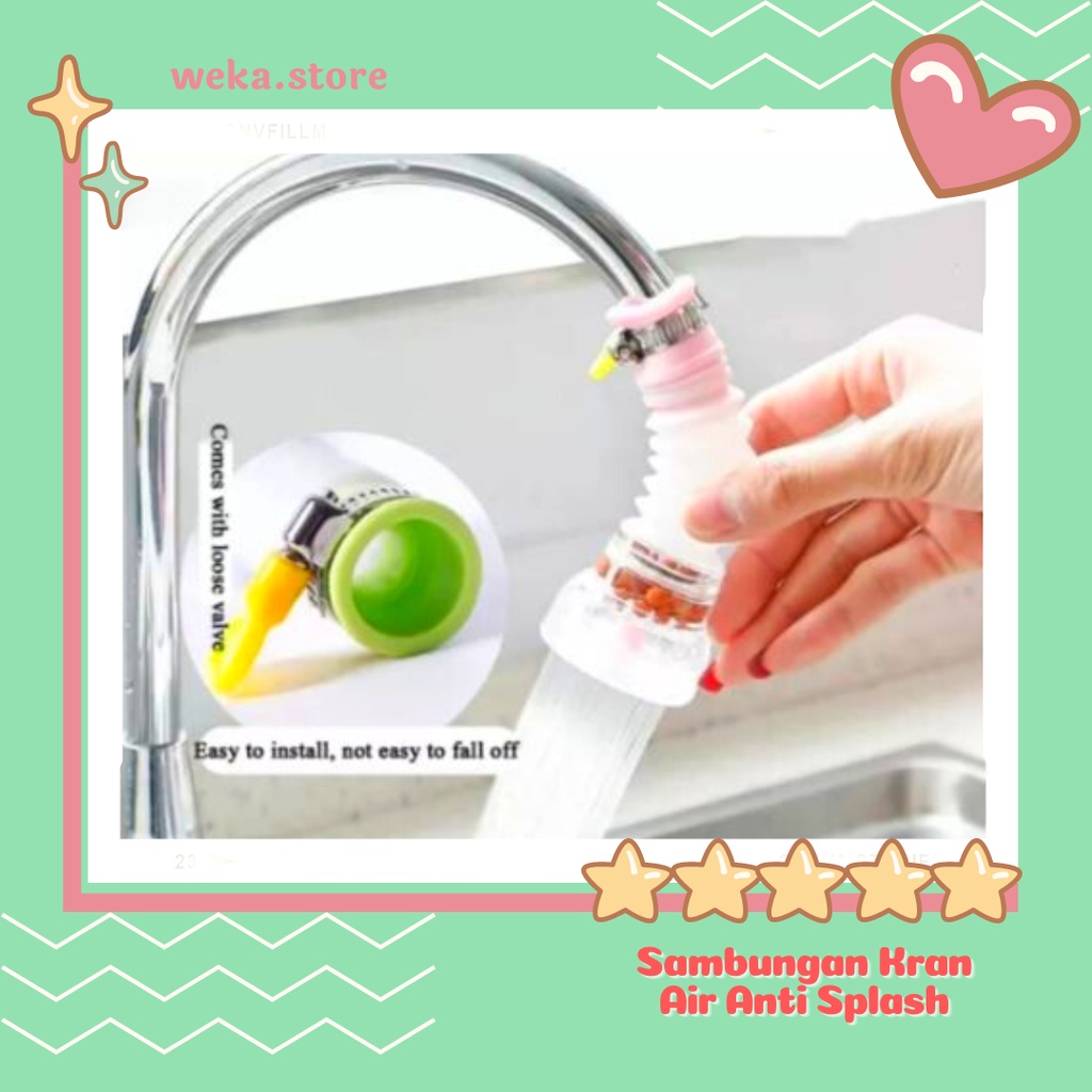 Jual Sambungan Kran Air Anti Splash Ada Baling Penyaring Air dan Klem ...