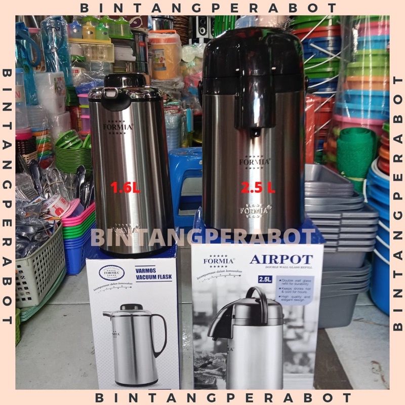 Jual FORMIA Termos Air Panas Stainless 1.6-2.5 Liter / Termos Pompa ...