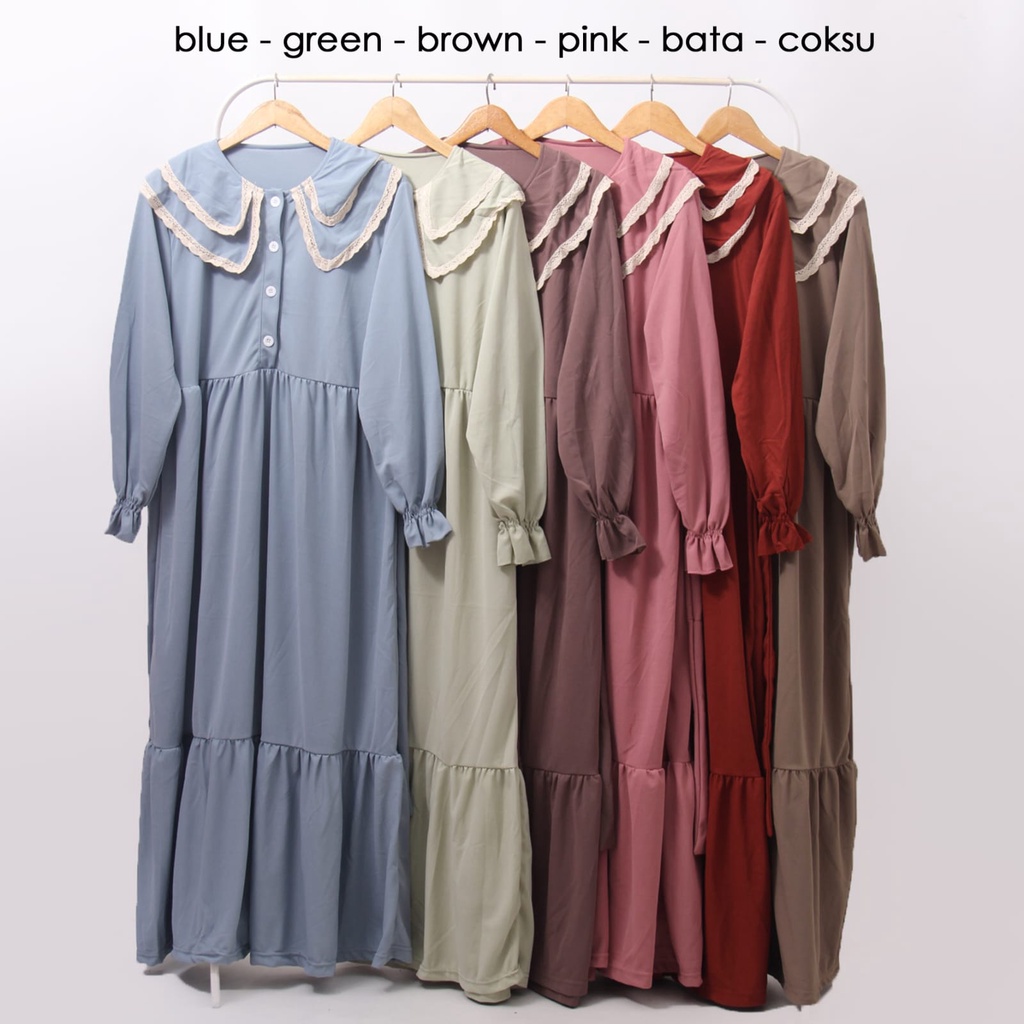 Jual Gamis busui kancing aktif model doble kerah renda rempel (Pb 137 ...