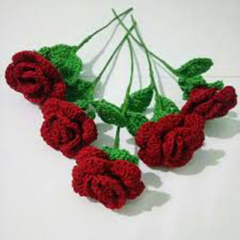 Jual bunga Rajut mawar ( khusus bucket) | Shopee Indonesia