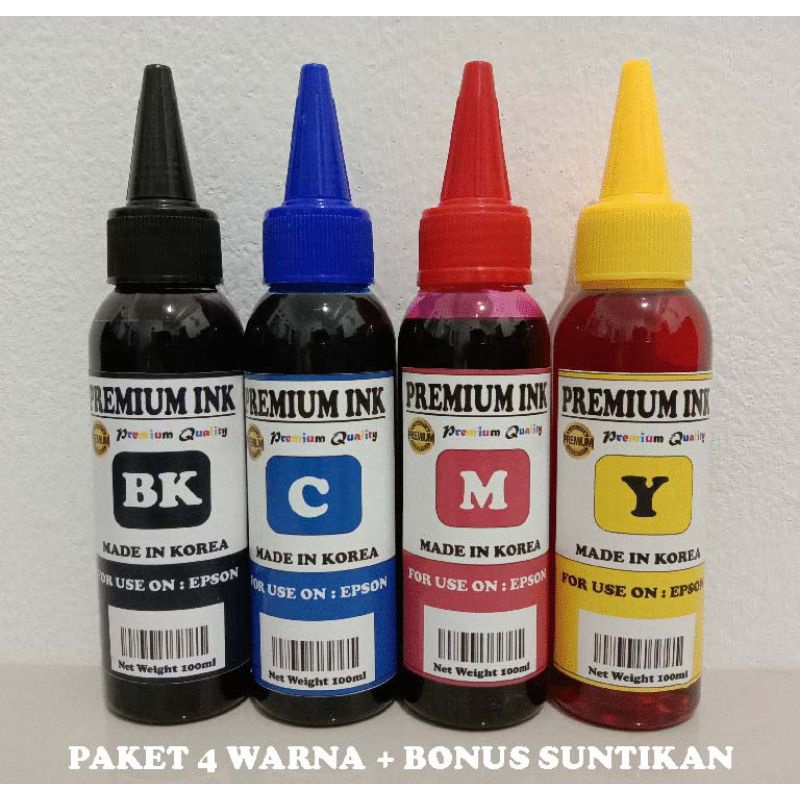 Jual PAKET 4 WARNA TINTA REFILL EPSON ISI 100ML PREMIUM INK ( MADE IN ...