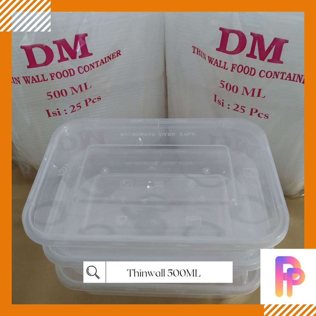 Jual Kotak Makan Panjang 500ml Box Thinwall Food Container Isi