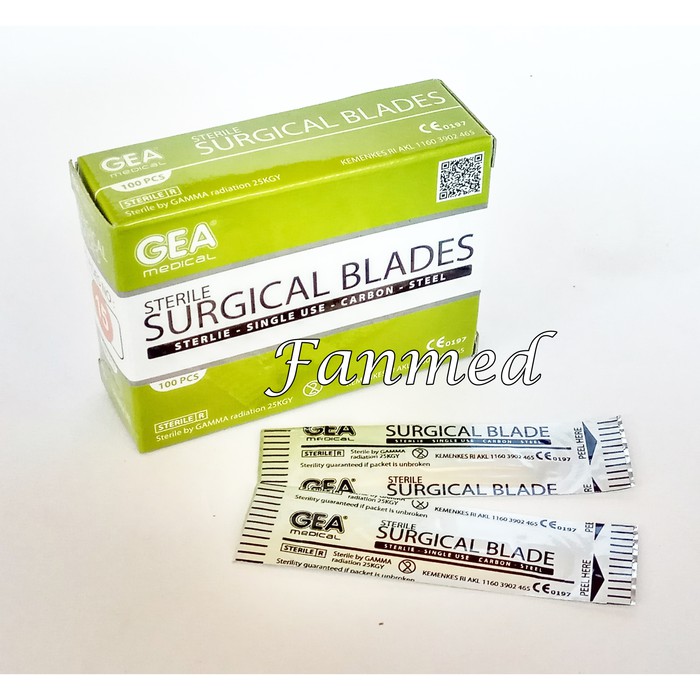 Mata Pisau Bedah Operasi Scalpel Surgical Blade Bisturi No. 12 Gea Box ...