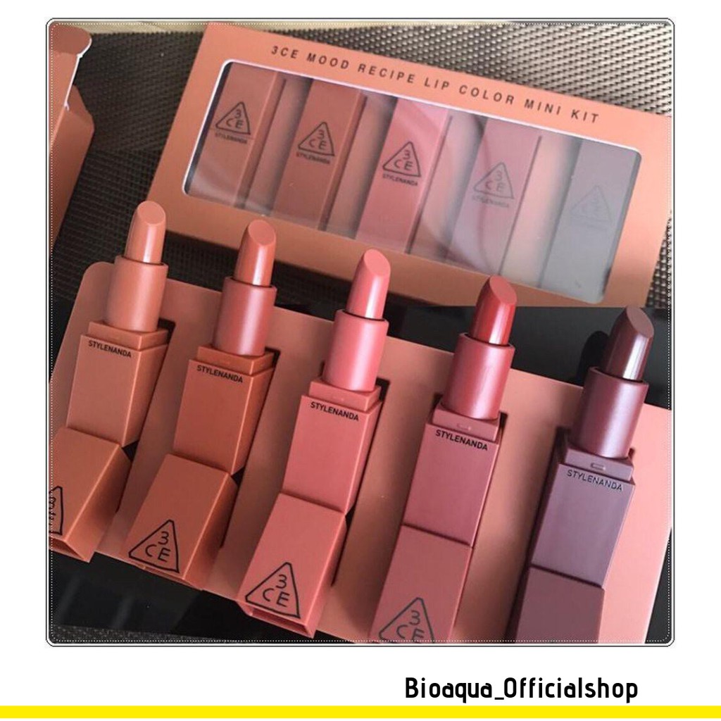 3CE LIPSTICK SET MINI KIT / MOOD RECIPE LIP COLOR MINIKIT/ lipstik 3ce ...