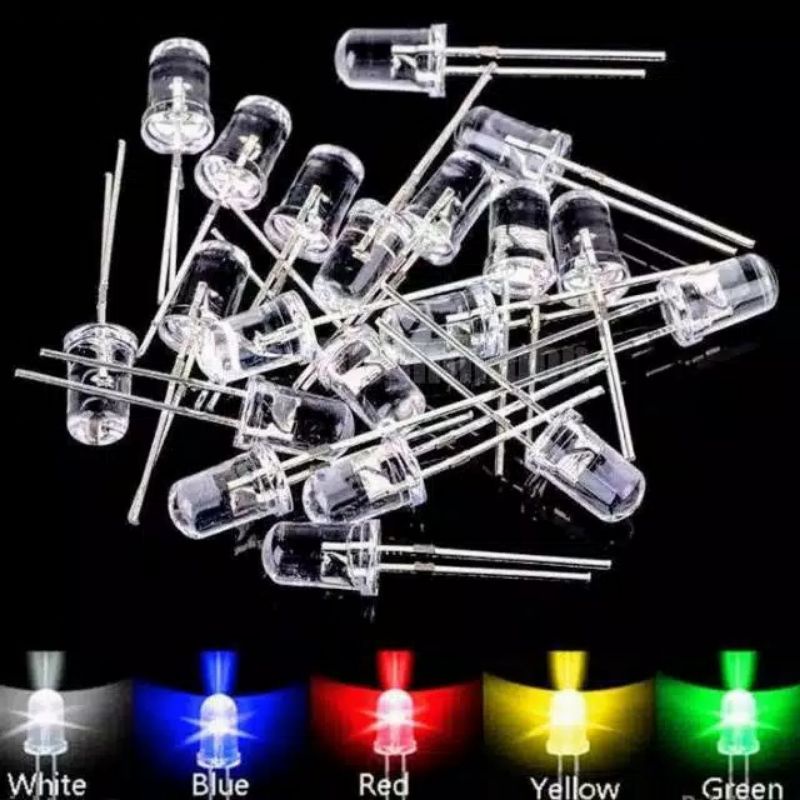 Jual Lampu LED 5mm Super Bright warna Merah/Biru/Hijau/Kuning/Putih per ...