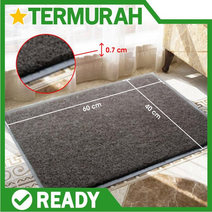 karpet bihun keset mie potongan 60x40 cm karet polos Hitam Keset Karpet ...