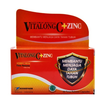 Jual Vitalong C + Zinc 30 kapsul Vitamin C + Zinc Suplemen Daya Tahan ...