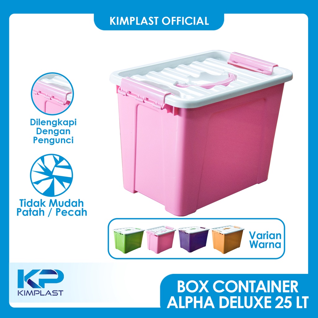 Jual KIMPLAST BOX Container 25 liter deluxe / Dengan Pegangan Handle ...