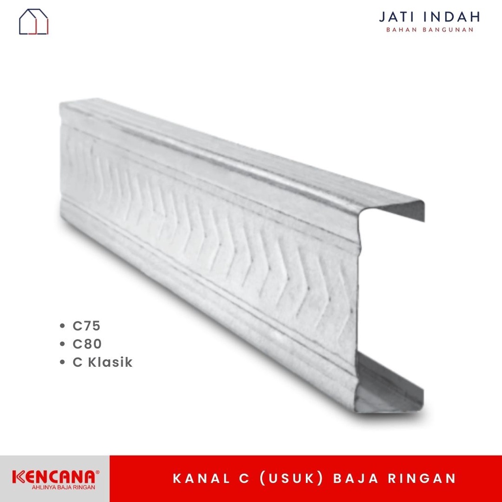 Jual KENCANA Kanal-C Usuk Baja Ringan Panjang 6 Meter C75 C80 | Shopee Indonesia