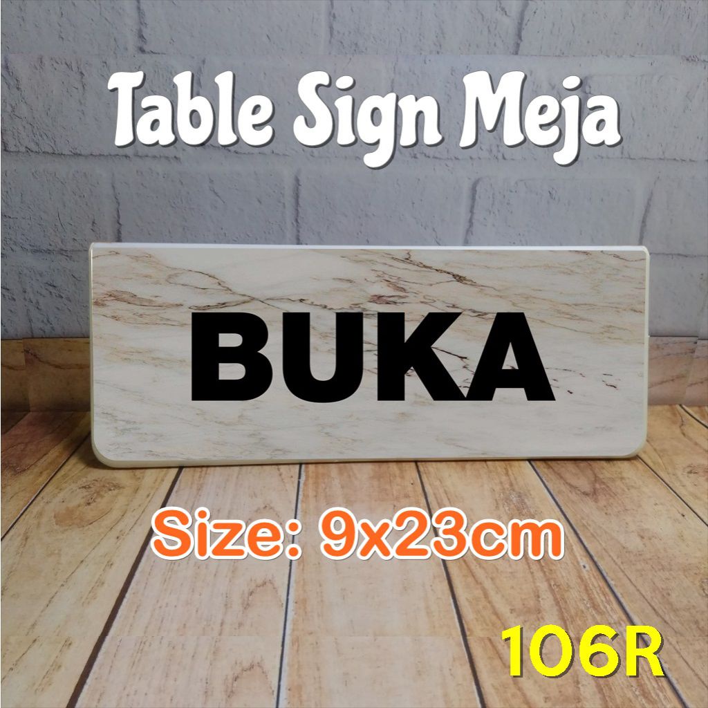Jual BUKA Tent Table Sign Penanda Meja Desk Sign 9x23cm TTS0923 ZXE674 ...