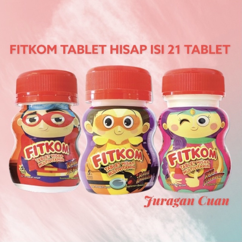 Jual FITKOM TABLET HISAP MULTIVITAMIN ISI 21 RASA JERUK / ANGGUR ...