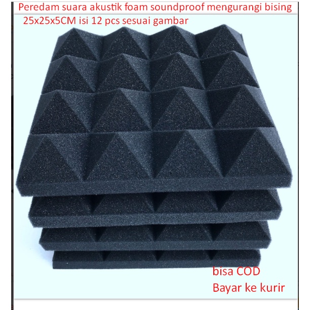 Jual Peredam suara akustik foam soundproof mengurangi bising 25x25x5CM ...