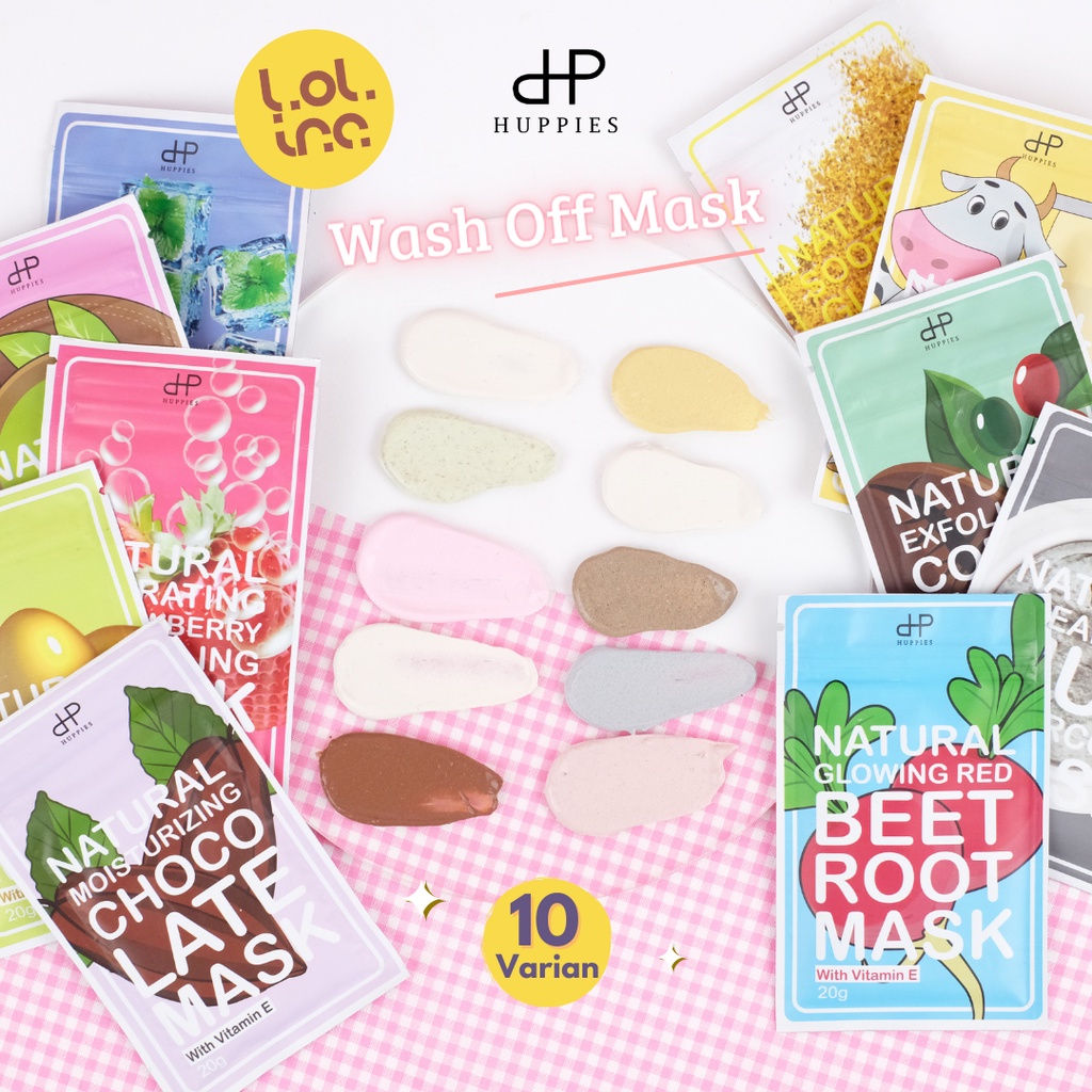 Jual Masker Huppies Wash Off Mask BPOM - Masker Bubuk Organik Viral 20g ...