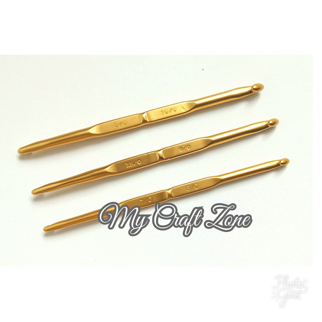 Jual Alat rajut / crochet hook / hakpen tulip gold | Shopee Indonesia