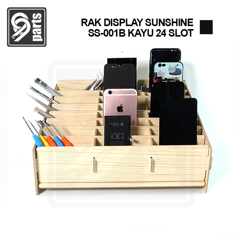 Jual Rak Display Sunshine SS-001B Kayu 24 Slot / 24 Grid Original ...