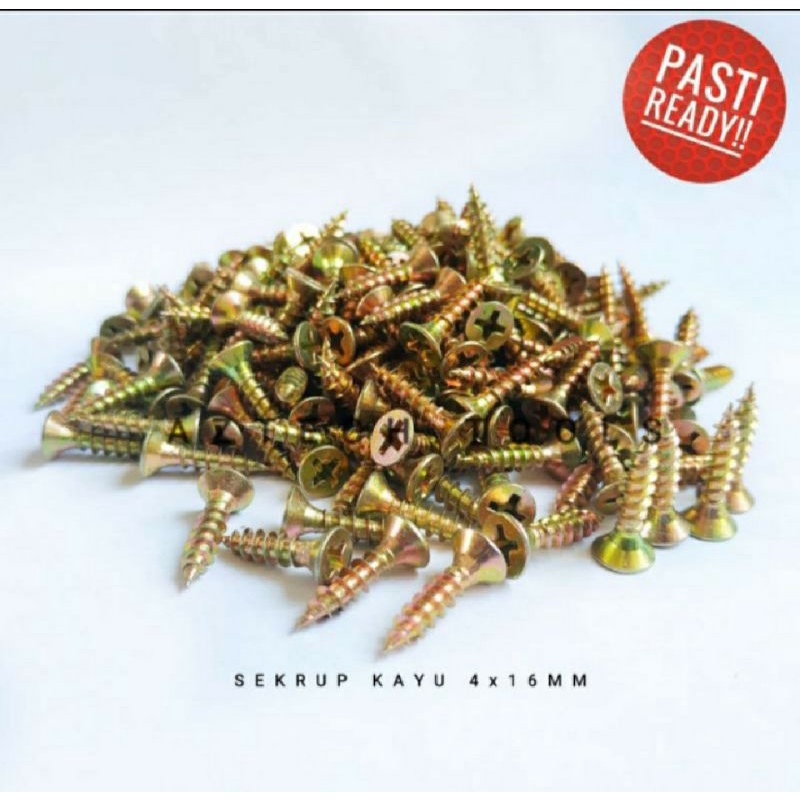 Jual skrup / sekrup kayu galvanis 4x16mm | Shopee Indonesia
