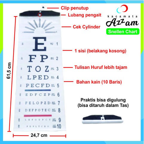 Alat Tes Baca Rabun Minus Mata Snellen Chart | Shopee Indonesia