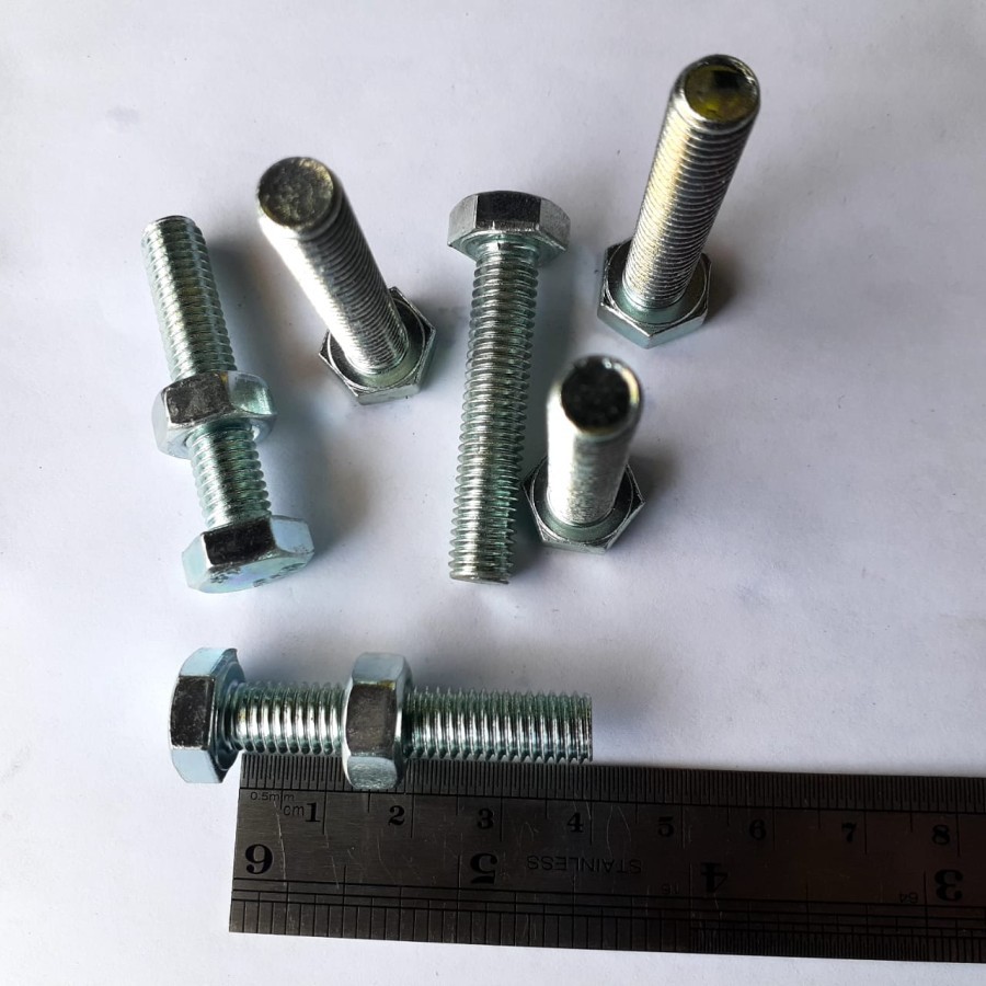 Jual BAUT MUR M8 X 40 PUTIH BMP M8X40 PANJANG 4CM 4 CM KUNCI 13 GALVANIZ GALVANIS | Shopee Indonesia