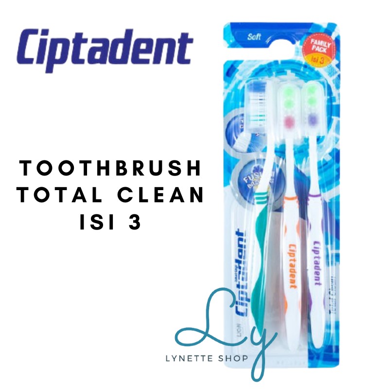 Jual CIPTADENT Toothbrush Total Clean isi 3 ORIGINAL / Sikat Gigi ...