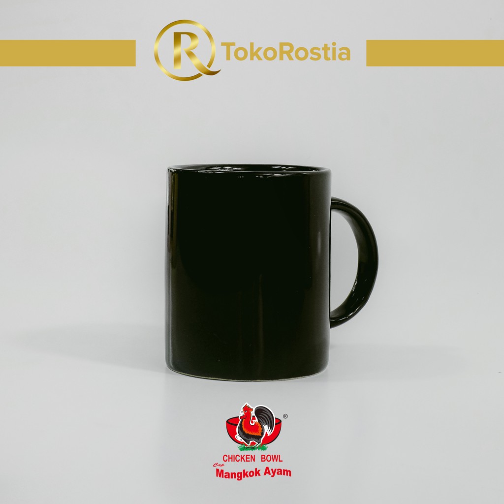 Gelas Mug Cangkir Keramik 11oz 300ml Hitam Polos | Shopee Indonesia
