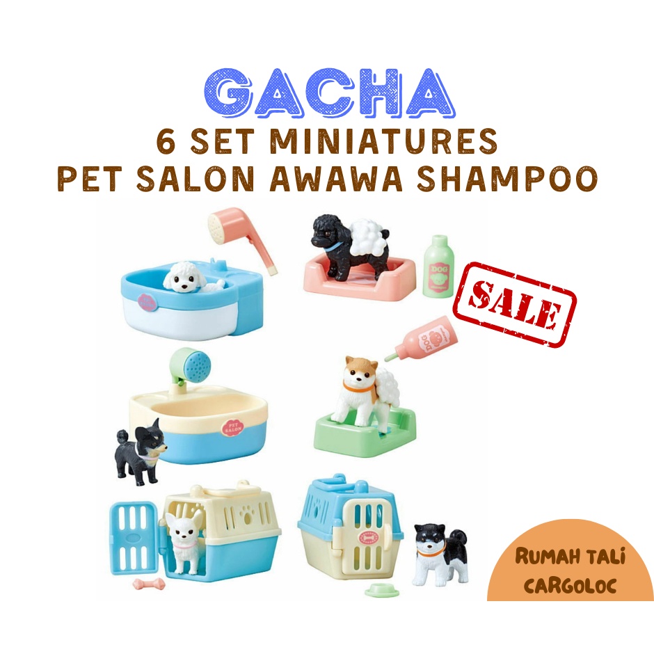 Jual Mainan Miniatur GACHA SET 6 MINI PET SALON AWAWA SHAMPOO (JAPAN ...