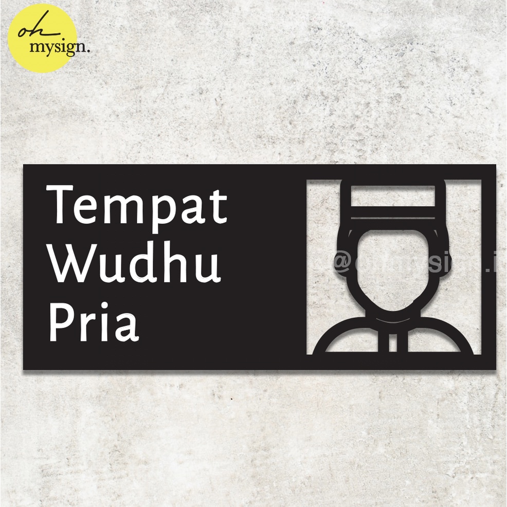 Jual Tempat Wudhu Pria Sign Akrilik | Acrylic Sign Modern | Sign Board ...
