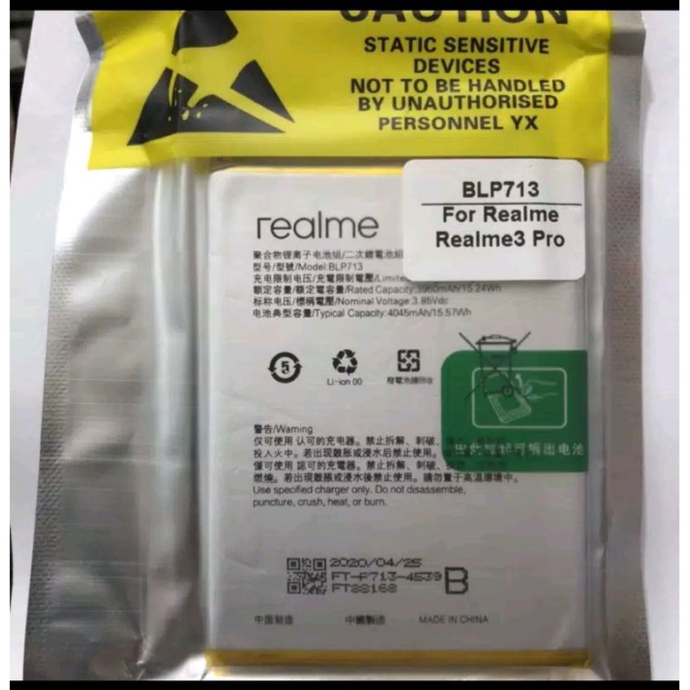 Jual BATERAI BATRE FOR REALME 3 PRO - BLP713 ORIGINAL | Shopee Indonesia