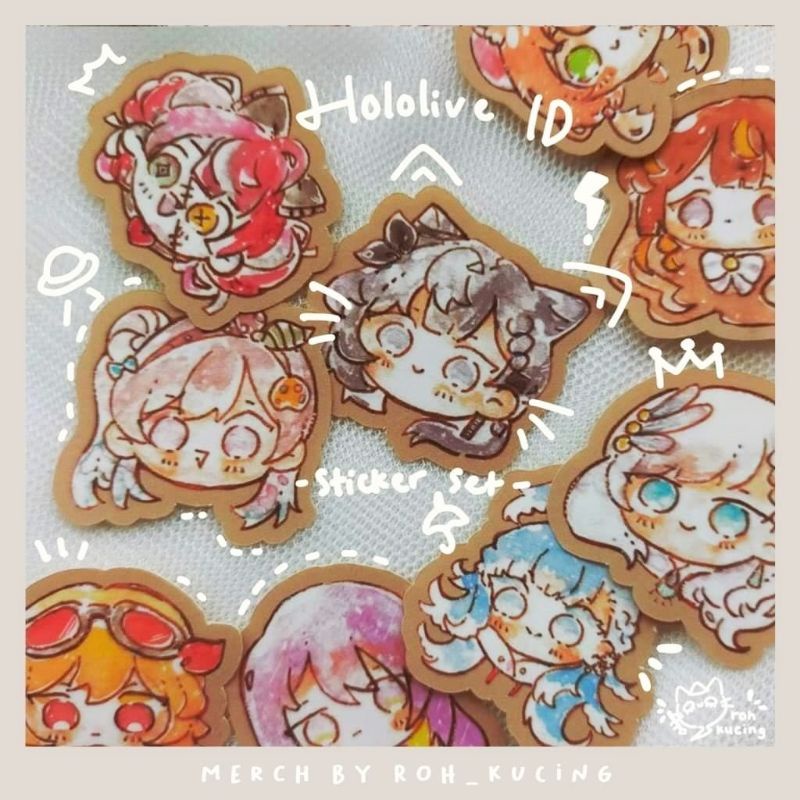 Jual [roh_kucing] Mini Sticker Hololive ID Vtuber (Set) | Shopee Indonesia