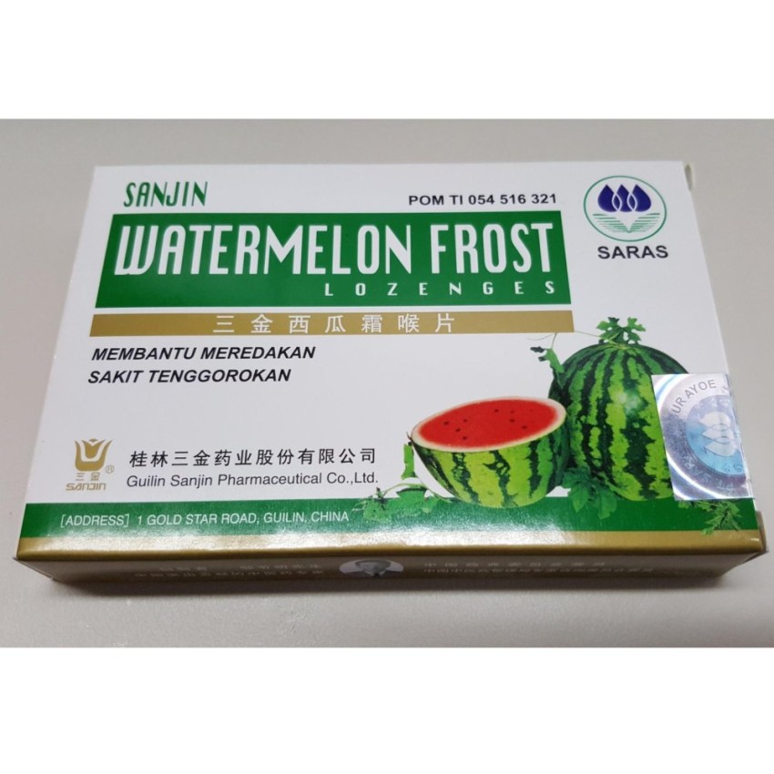 Jual Watermelon Frost Lozenges Sanjin 12'S - Obat Pereda Panas Dalam ...