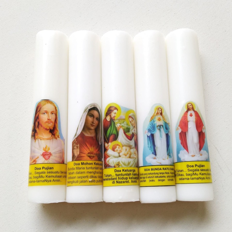 Jual Lilin Doa Gambar Rohani Yesus Maria Keluarga Nasaret dan Orang ...
