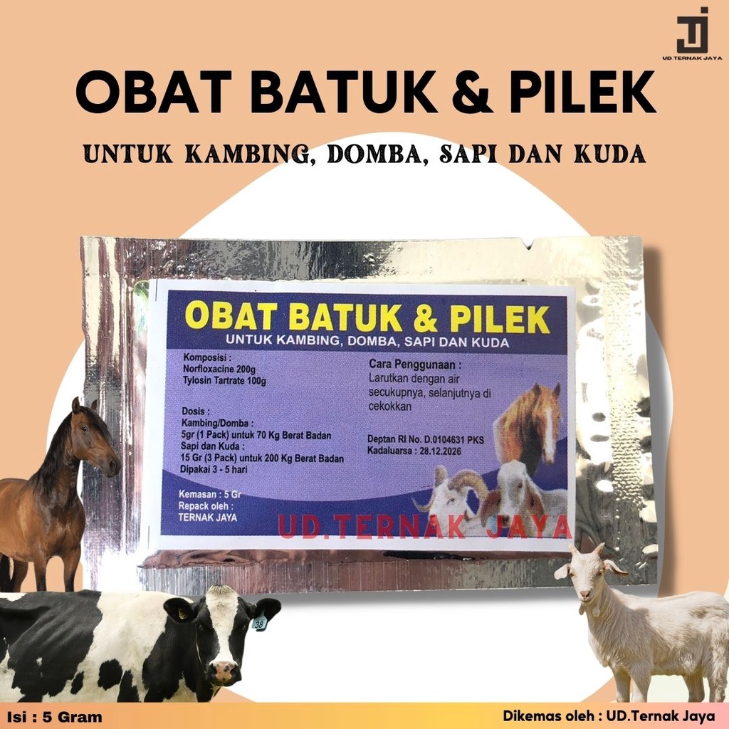 Jual OBAT BATUK & PILEK Kemasan 5 GRAM untuk kambing, domba, sapi dan ...