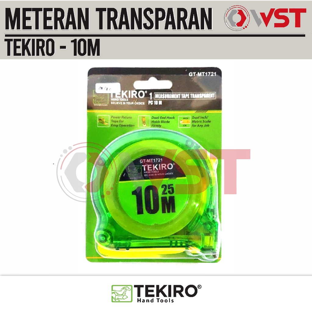 Jual Tekiro Meteran 10m / Meteran Transparan 10meter / 10 m / 10 meter ...