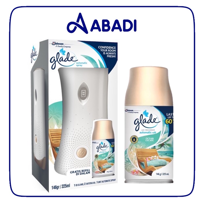 Jual DEVICE ALAT GLADE AUTOMATIC Ocean Escape | Pengharum Ruangan | FREE REFILL | Shopee Indonesia
