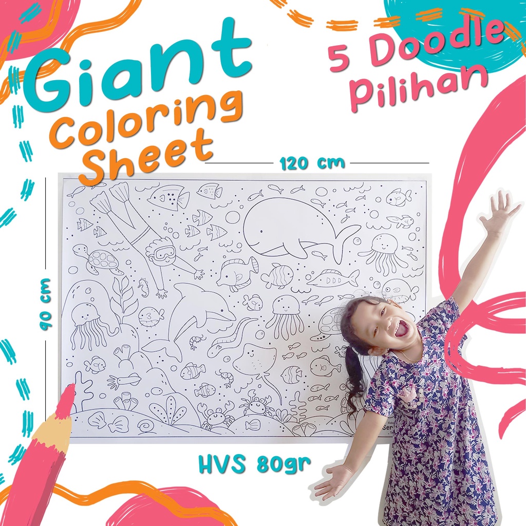 Jual Giant Coloring Sheet Halaman Mewarnai Jumbo Untuk Anak Kertas ...