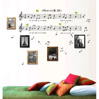 Jual Wall Sticker / Stiker Dekorasi Untuk Dinding (Kaca) : Notasi Musik ...